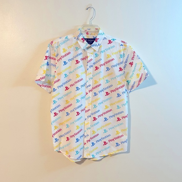 Sony | Shirts | Nwot Sony Playstation Gaming Logo Button Up Shirt 0 ...